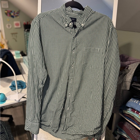 J. Crew | Shirts | J Crew Mens Green Gingham Button Down Shirt | Poshmark